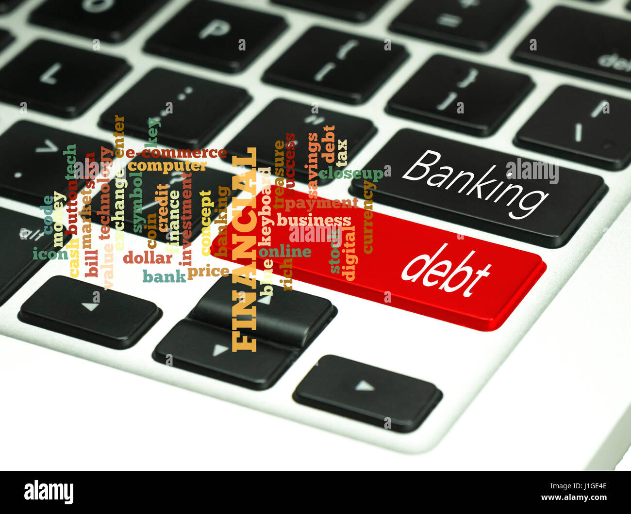 Banking concept on keyboard button Stock Photo - Alamy