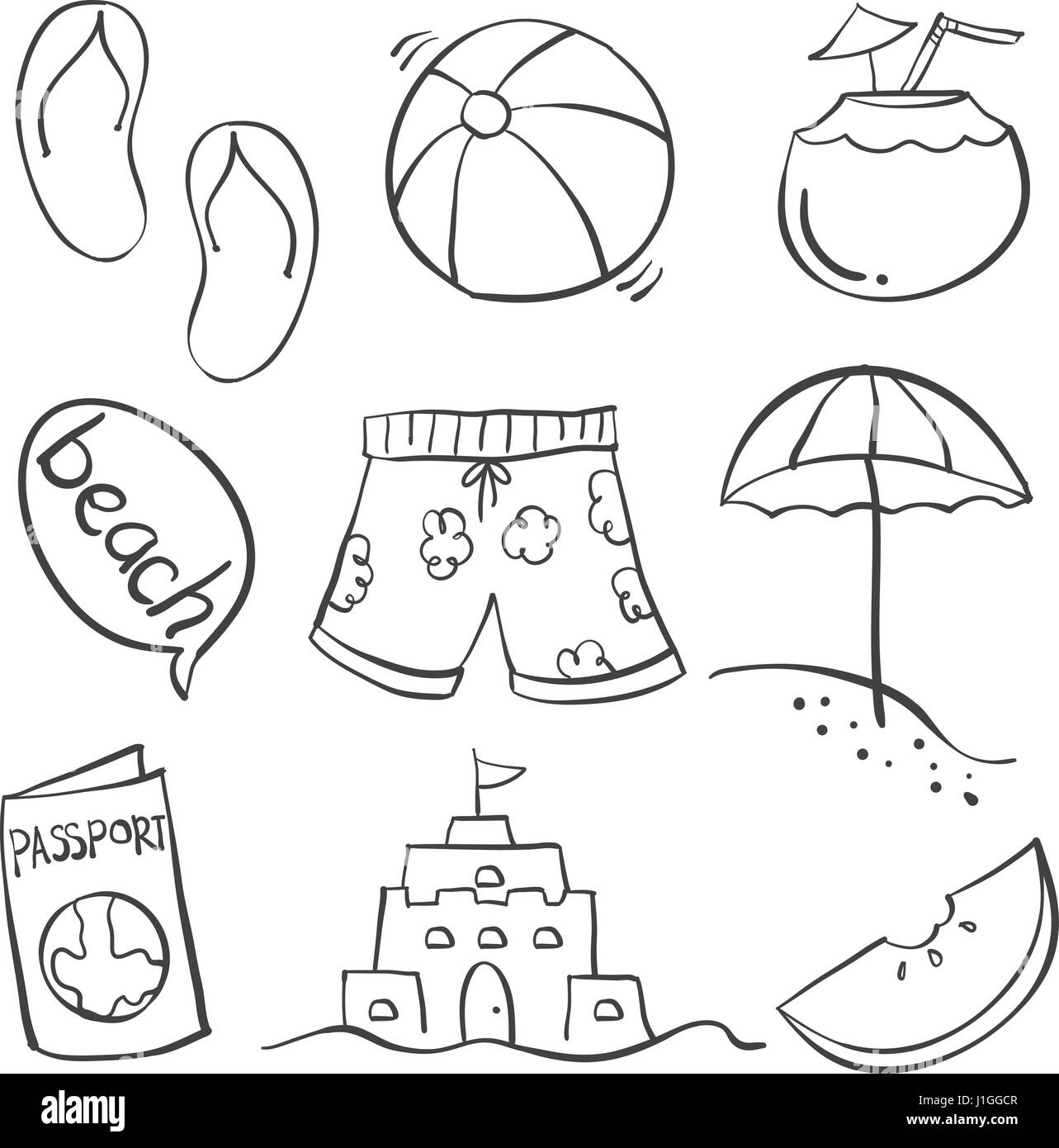 Drawing sun on beach Black and White Stock Photos & Images - Alamy