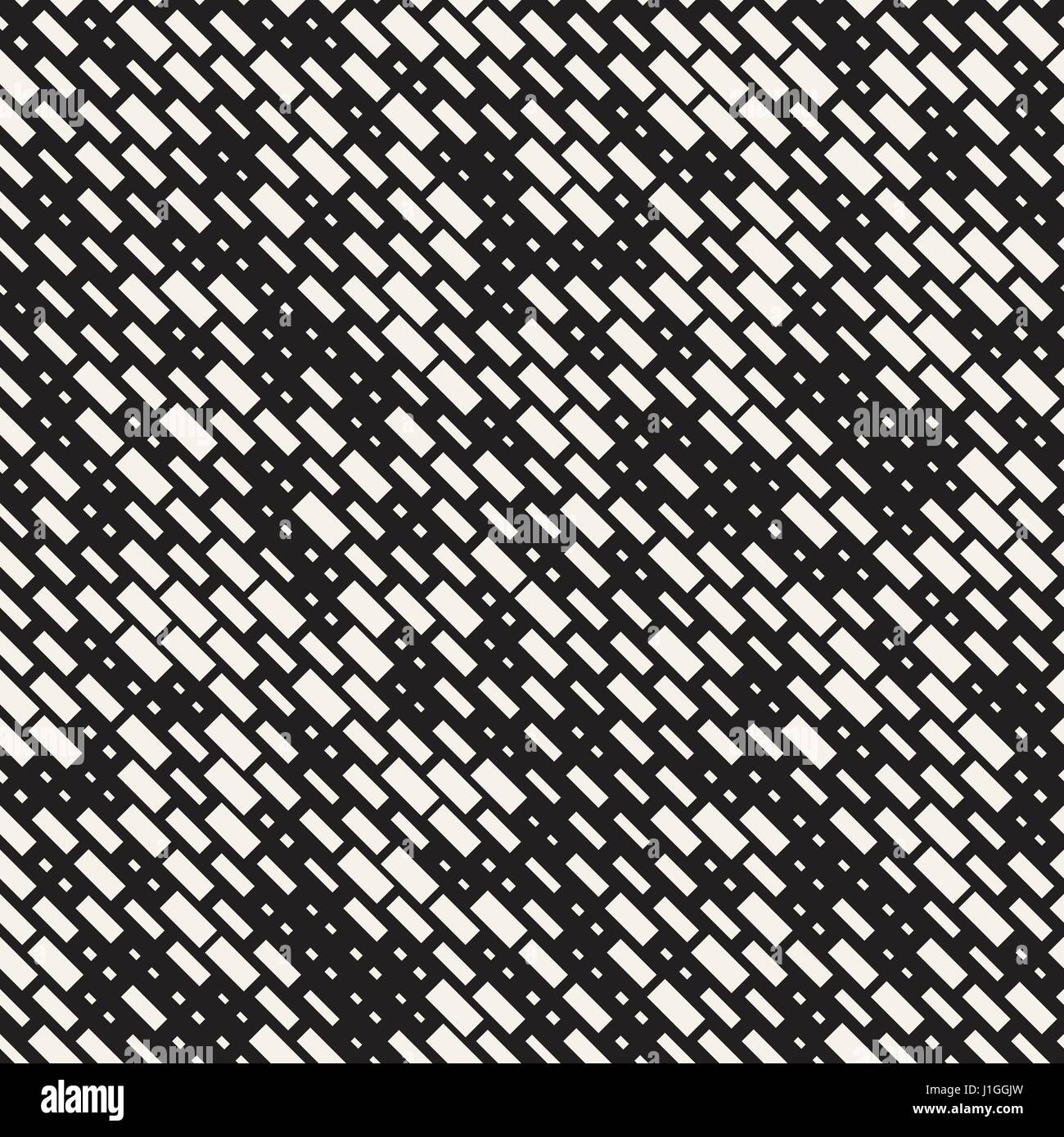 Vector Seamless Black And White Irregular Dash Rectangles Grid Pattern ...