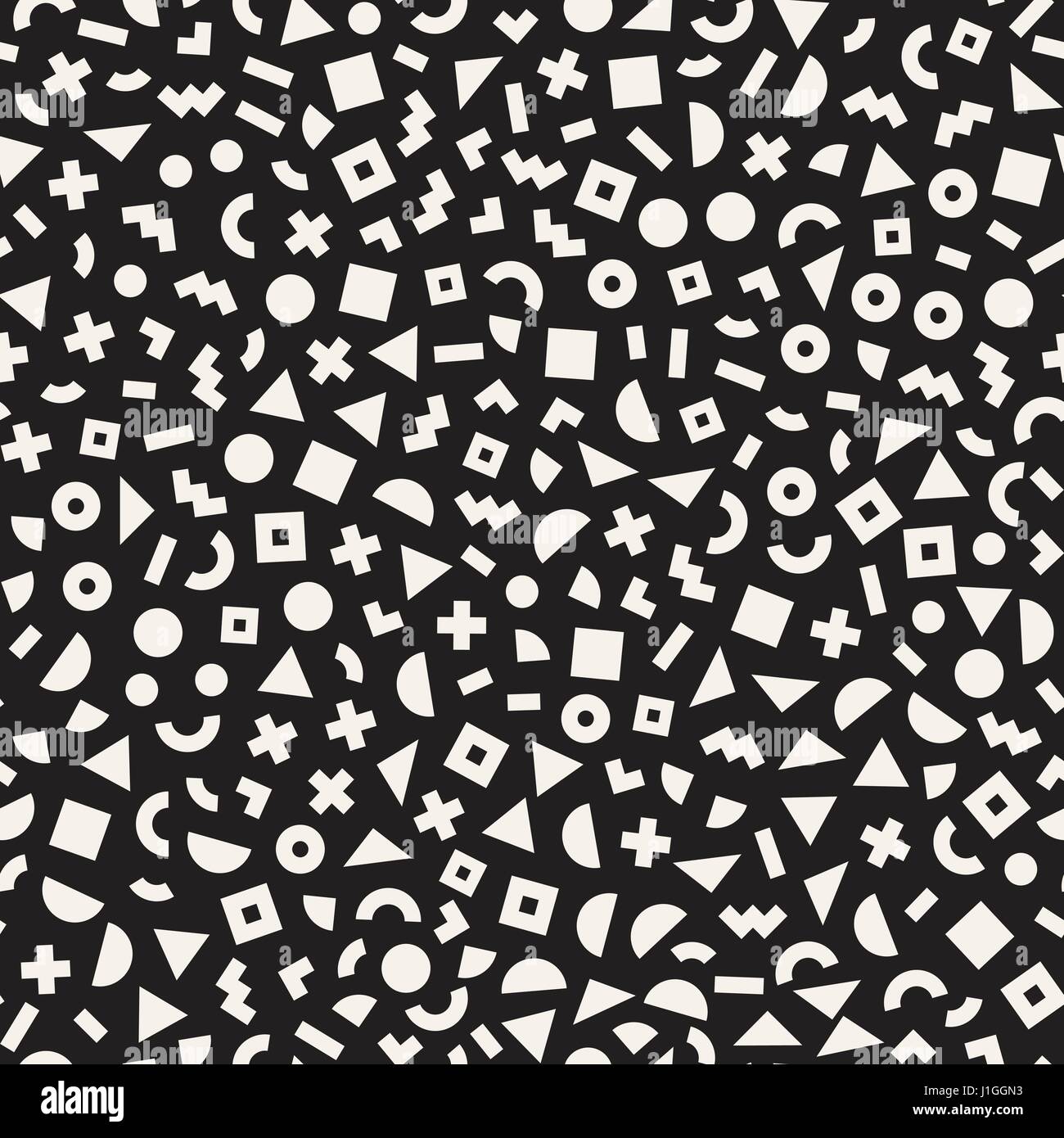 Scattered Geometric Simple Shapes. Inspired by Memphis Style. Abstract ...