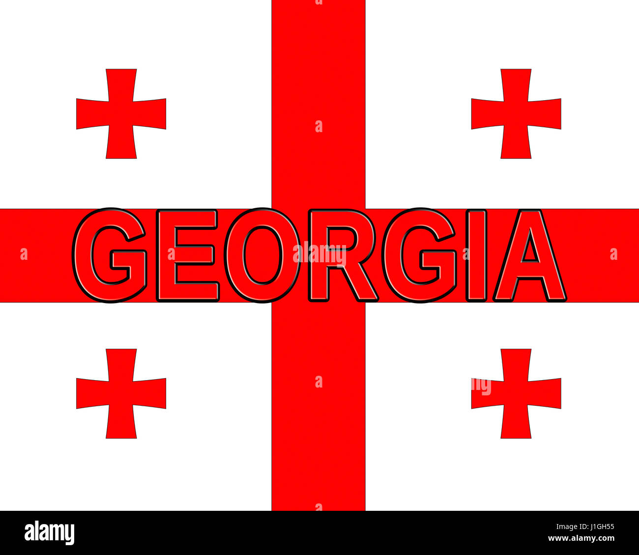 Illustration of the national flag of Georgia with the country written ...