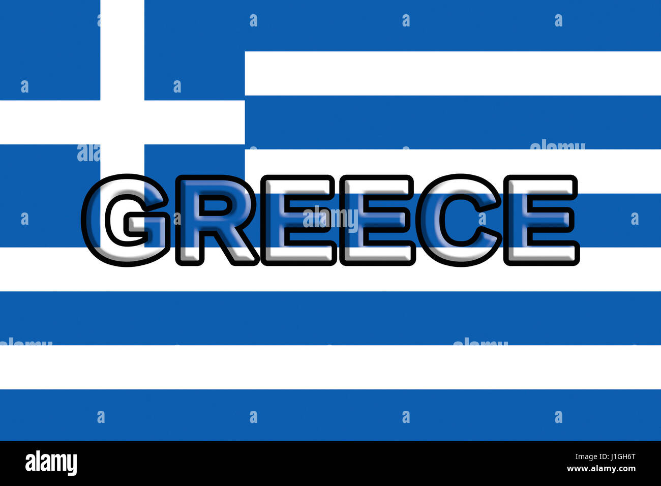 Illustration of the national flag of Greece with the word Greece ...