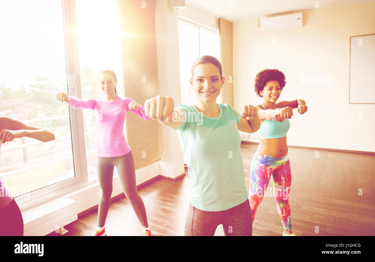 group of happy women working out in gym Stock Photo - Alamy