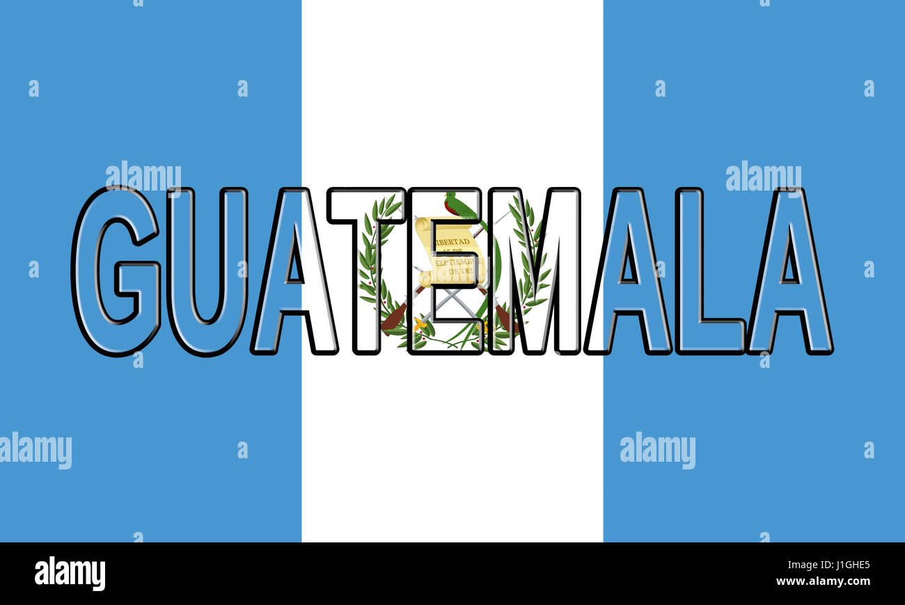 Illustration of the flag of Guatemala with the country written on the ...