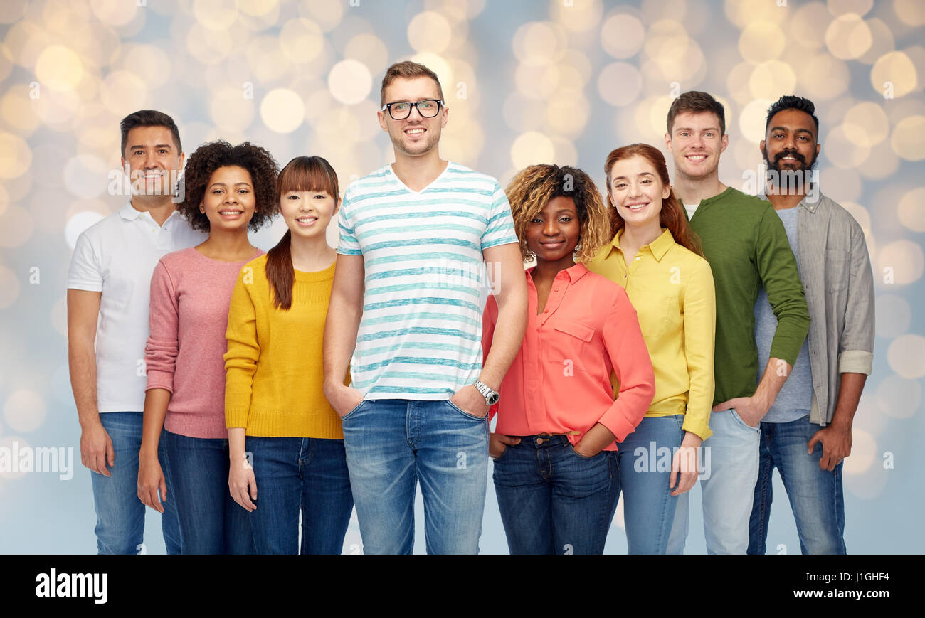 international group of happy smiling people Stock Photo - Alamy