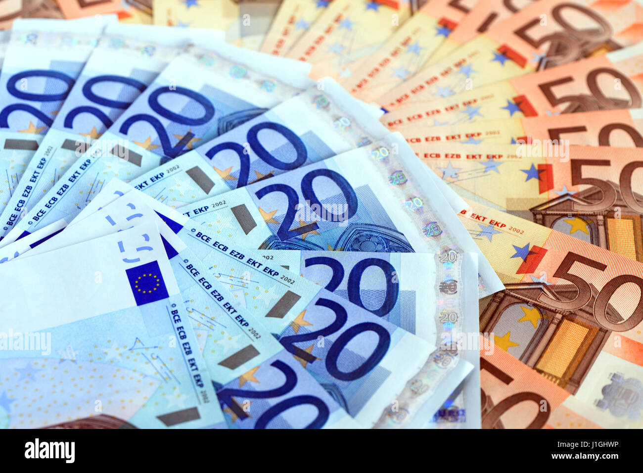 Money background. Extreme closeup of European Union currency Stock ...