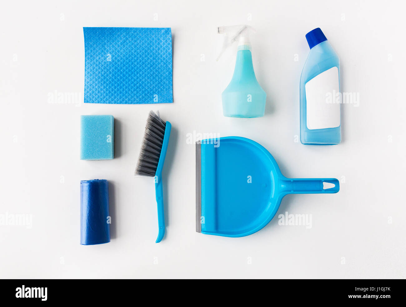 cleaning stuff on white background Stock Photo - Alamy
