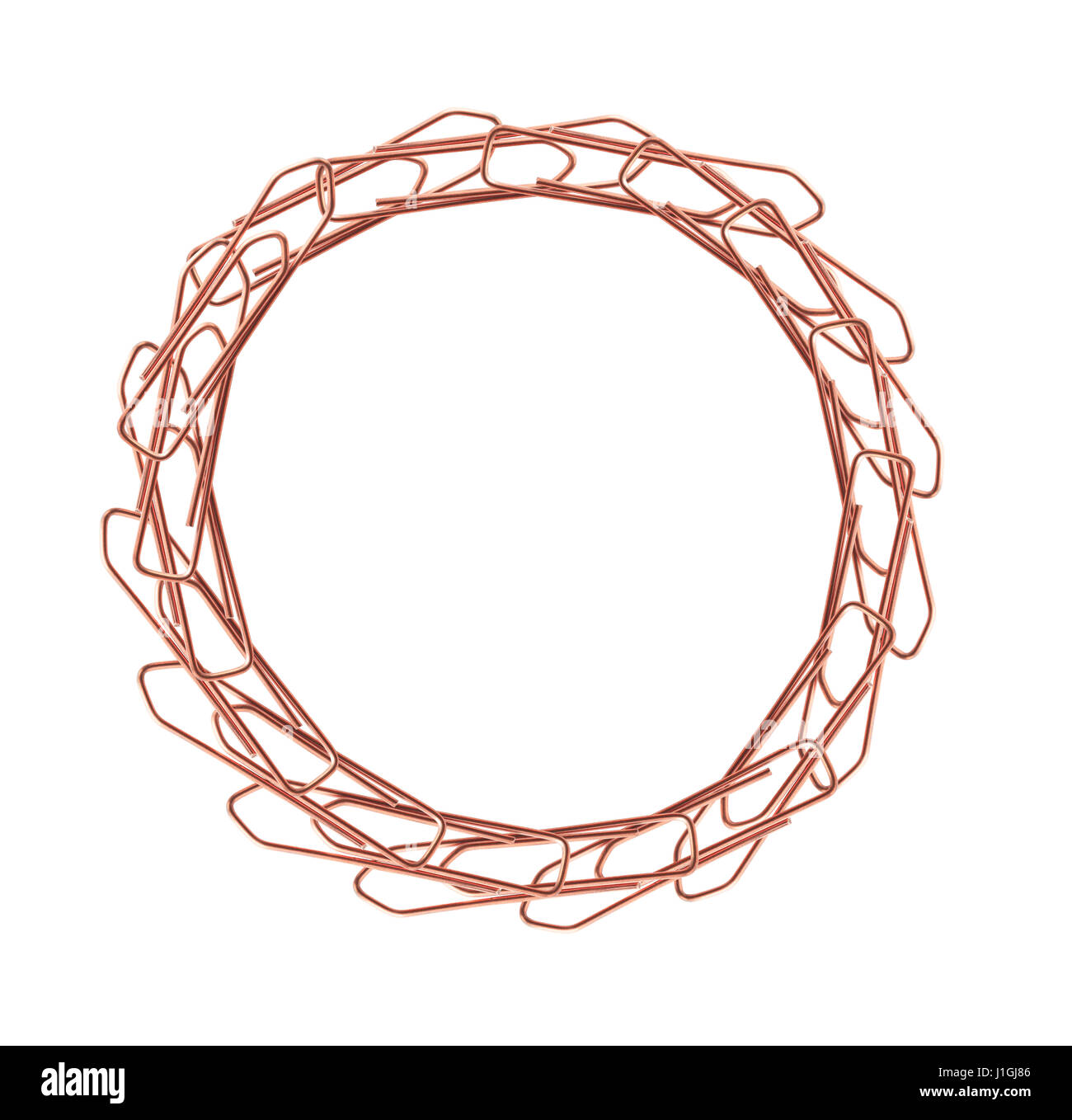 Picture frame as circle made from lot of copper paper clips Stock Photo ...