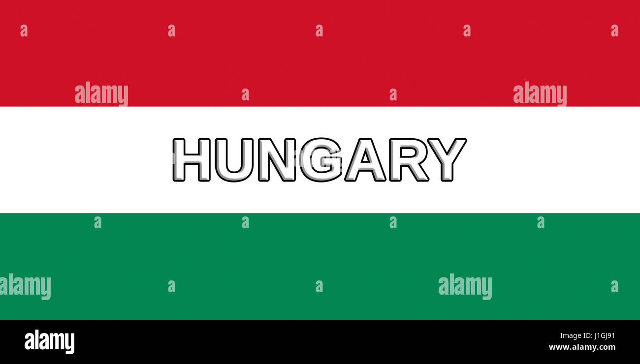 Illustration of the National flag of Hungary with the country written ...