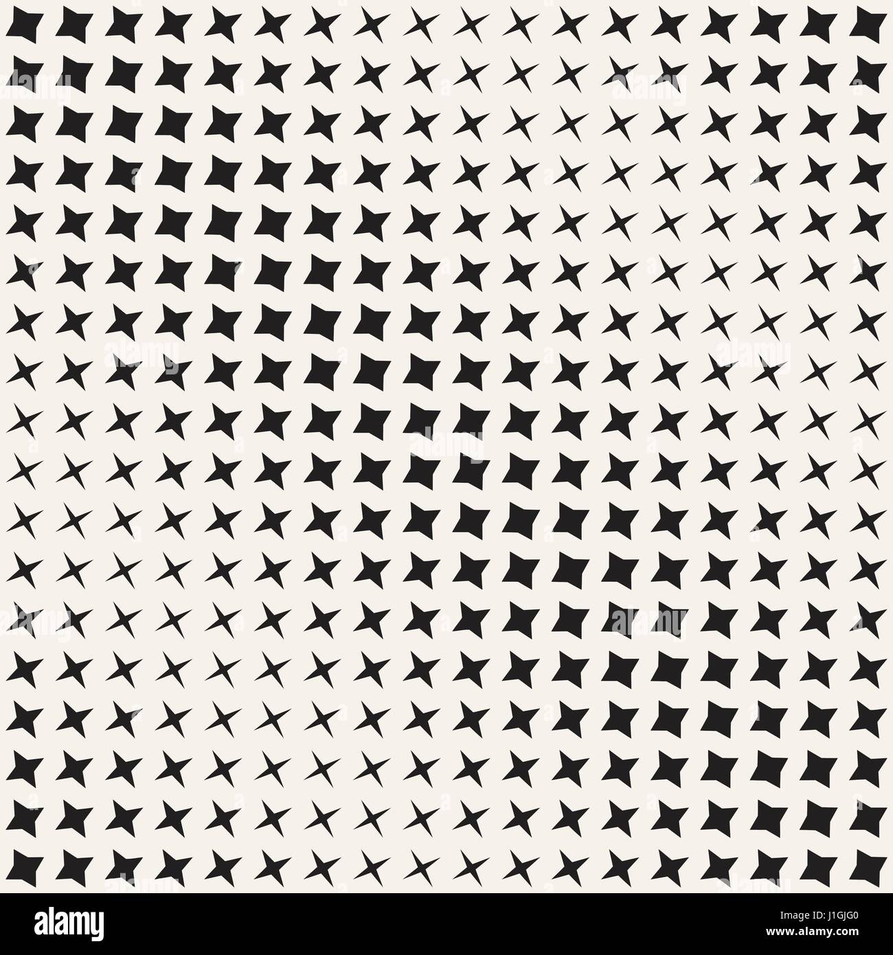 Geometric Seamless Star Shapes Pattern. Halftone Gradient Effect ...