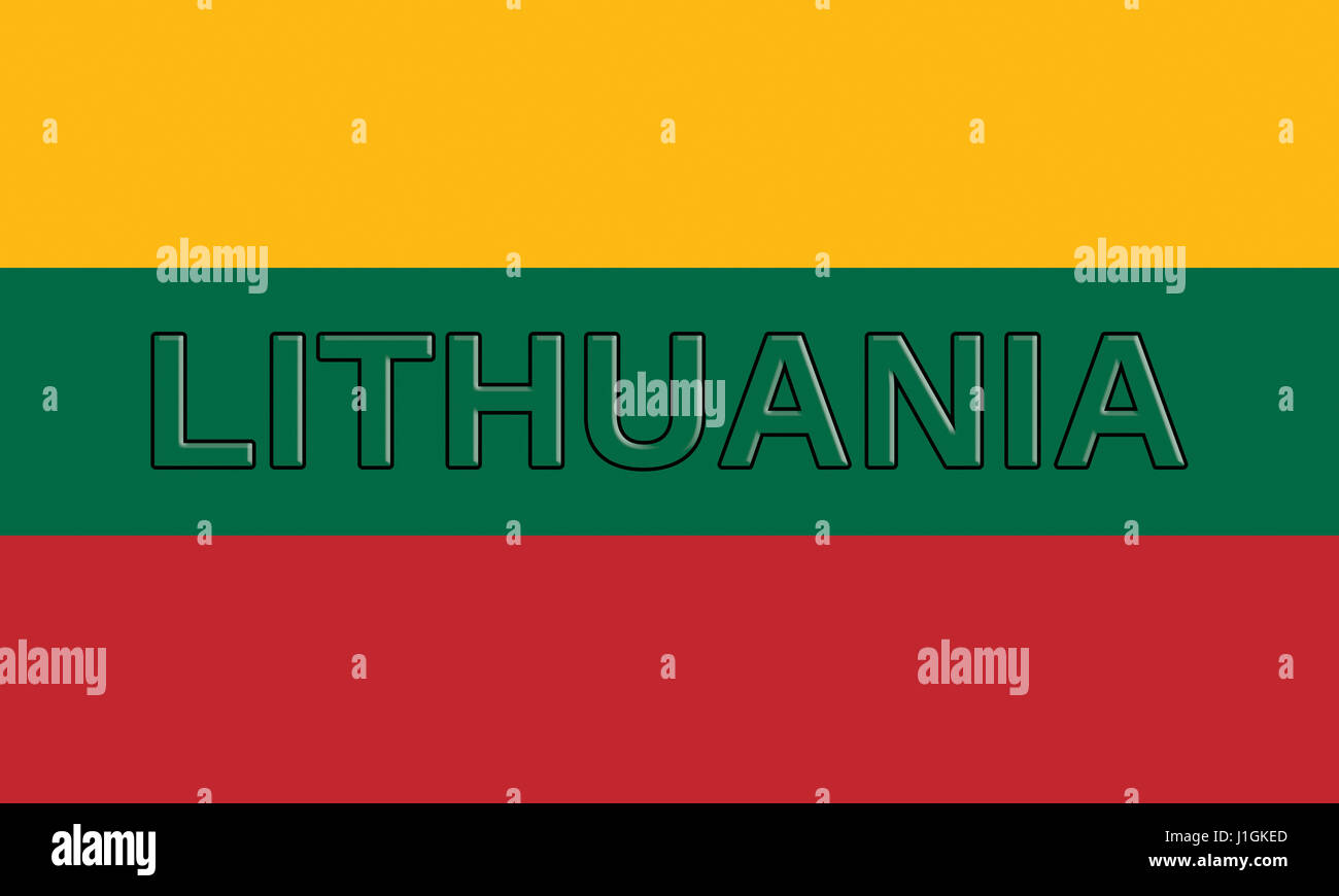 Illustration of the flag of Lithuania with the country written on the ...