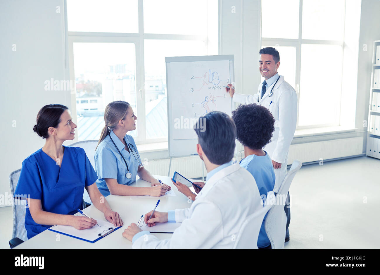 group of doctors on presentation at hospital Stock Photo - Alamy