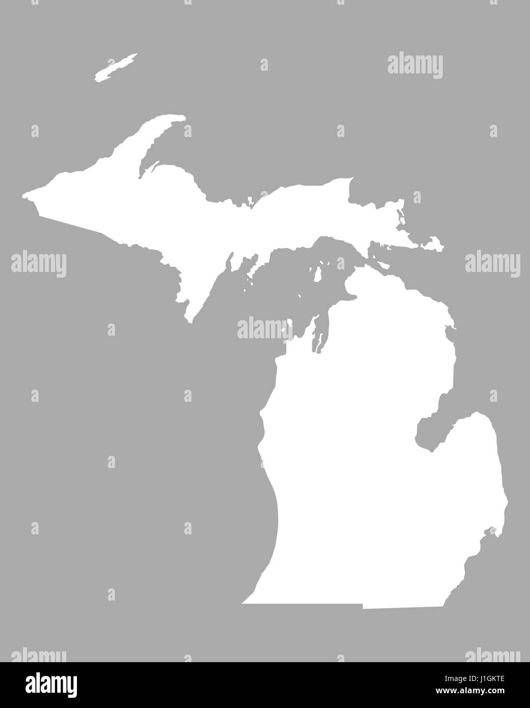 Geographic map of michigan