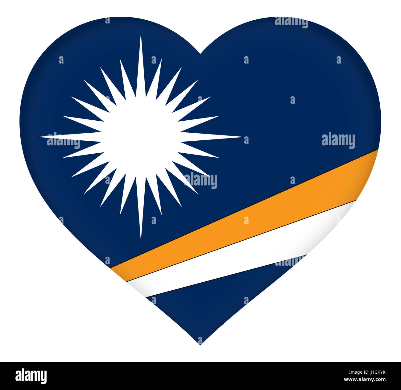 Illustration of the flag of The Marshall Islands shaped like a heart ...