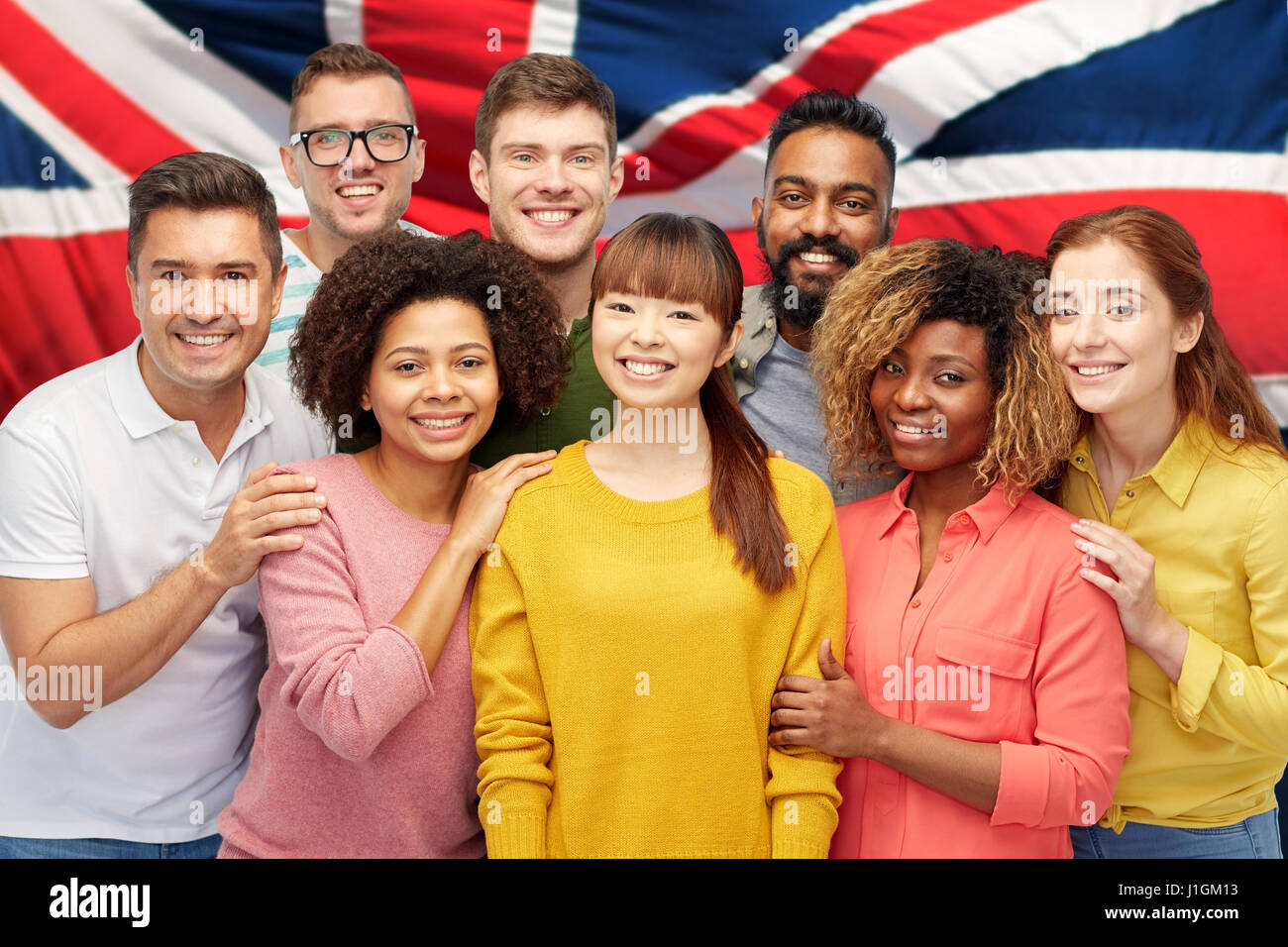 international group of happy smiling people Stock Photo - Alamy