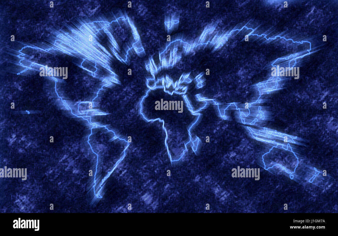 Modern map of the Earth Stock Photo - Alamy