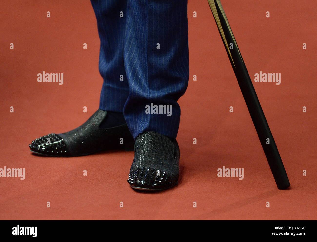 Liang Wenbo's shoes in his match against Ding Junhui on day seven of ...