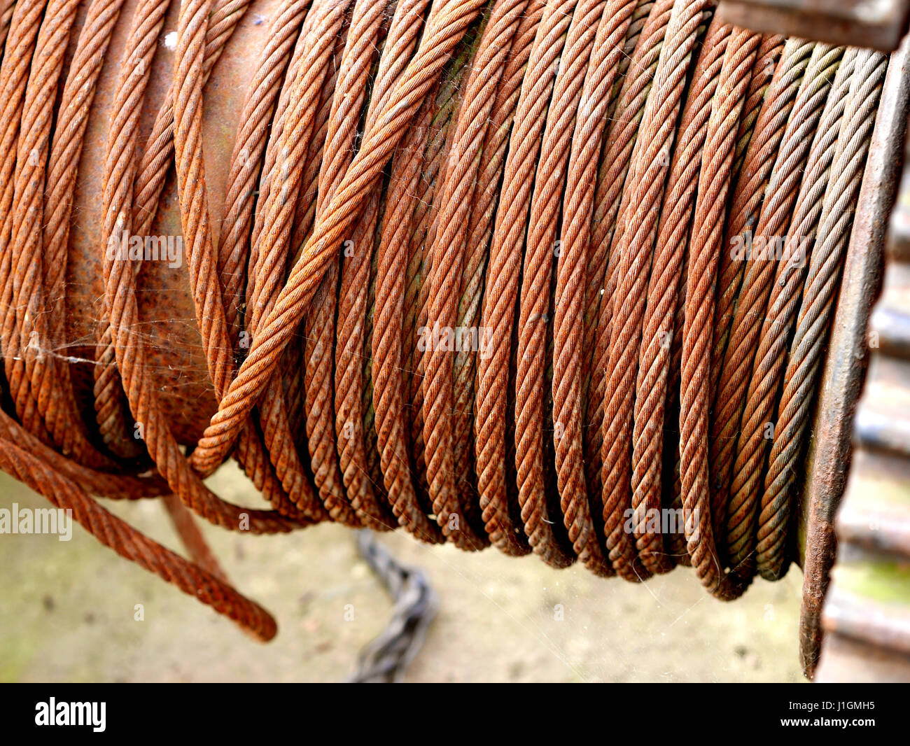 close up of winch cable Stock Photo - Alamy