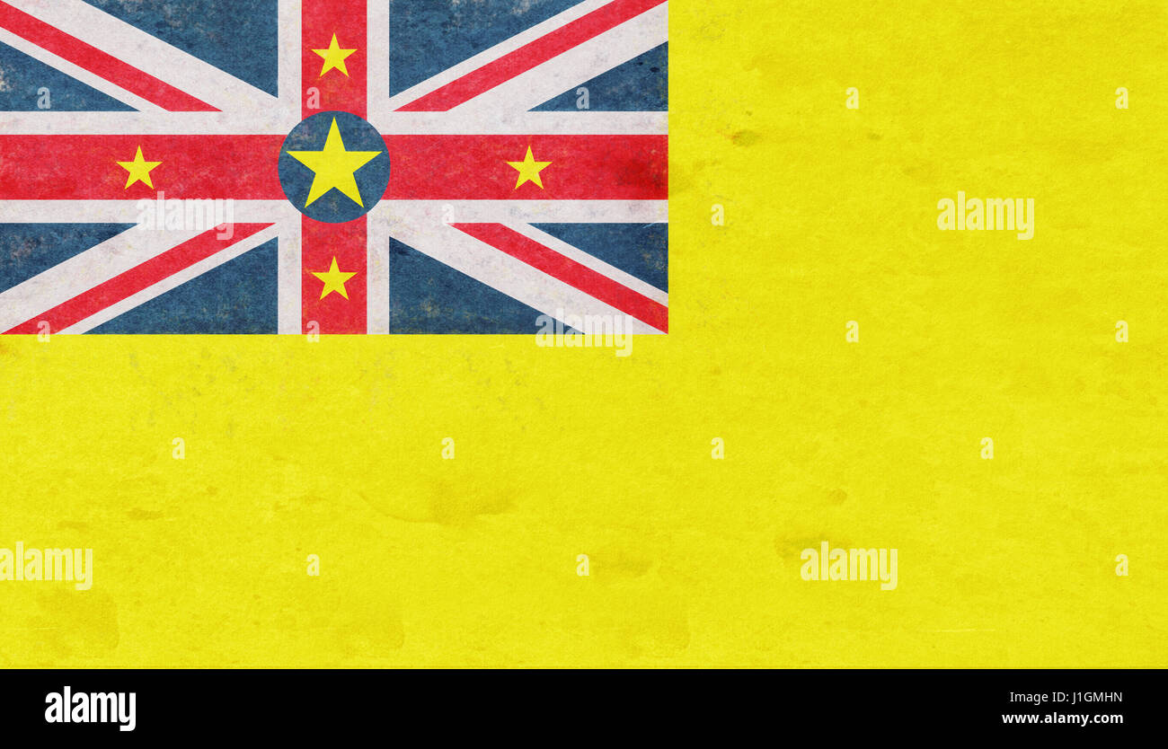 Illustration of the national flag of Niue with a grunge texture Stock ...