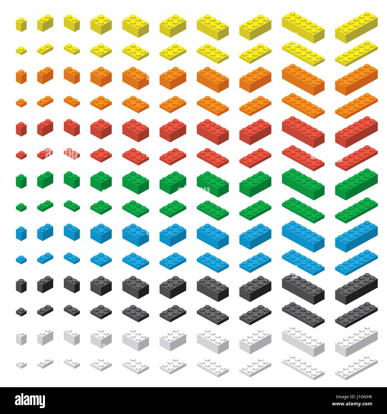 Children brick toy simple colorful bricks isolated on white background ...