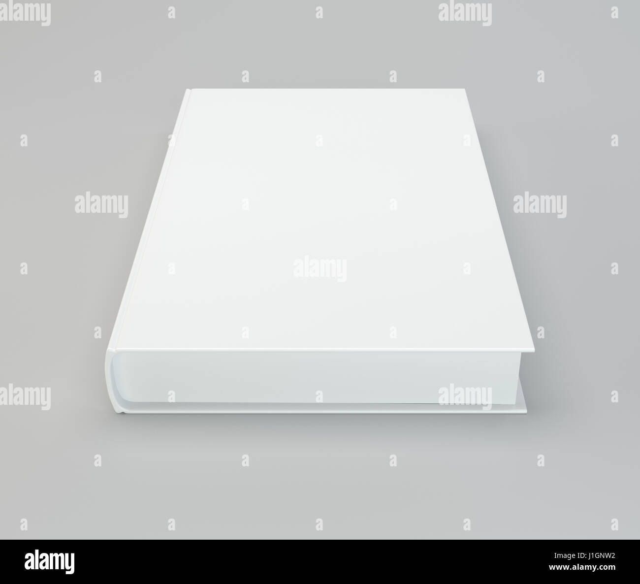 Blank hardcover book for design on gray background. 3d rendering Stock ...