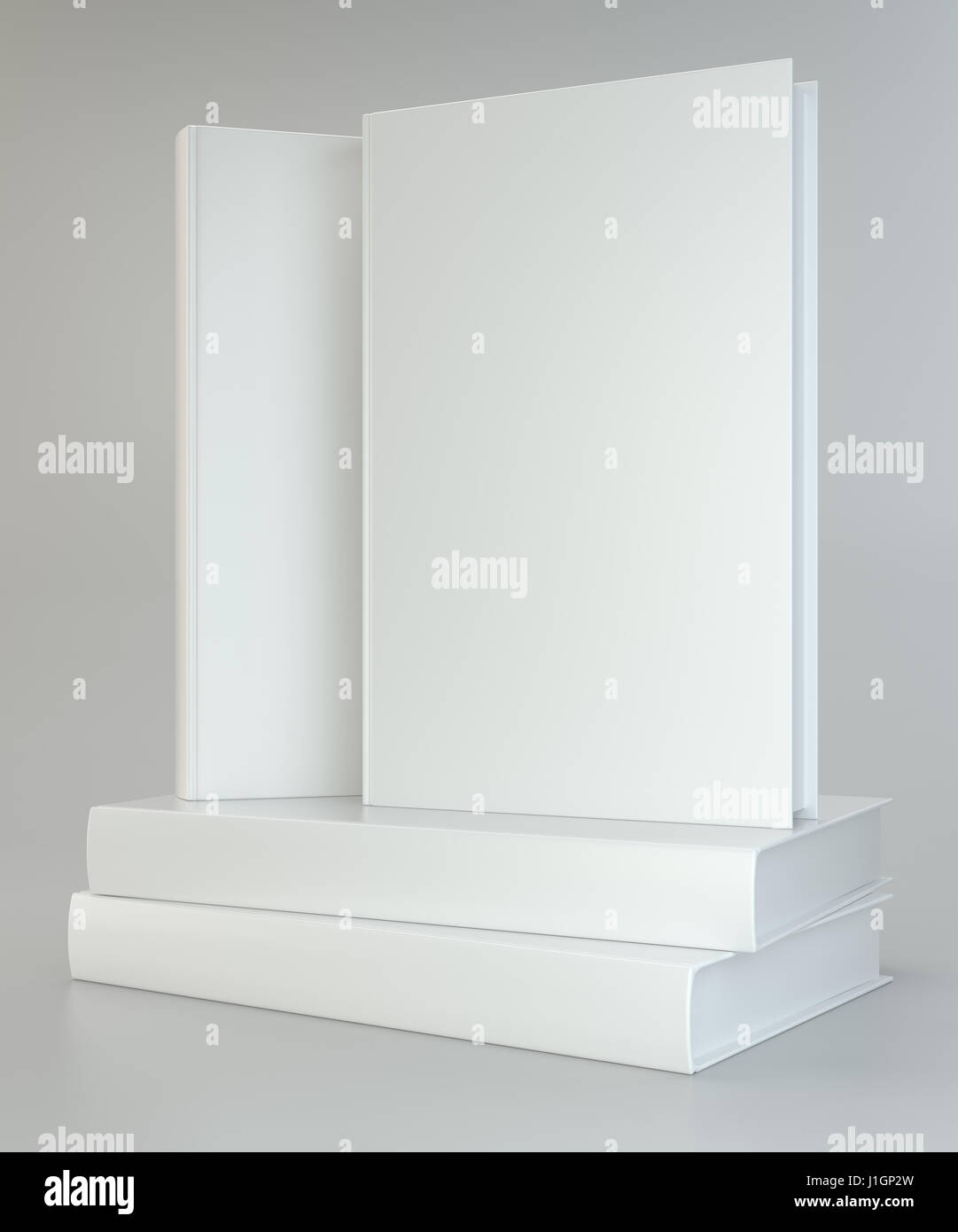 white stack of books on gray background Stock Photo - Alamy
