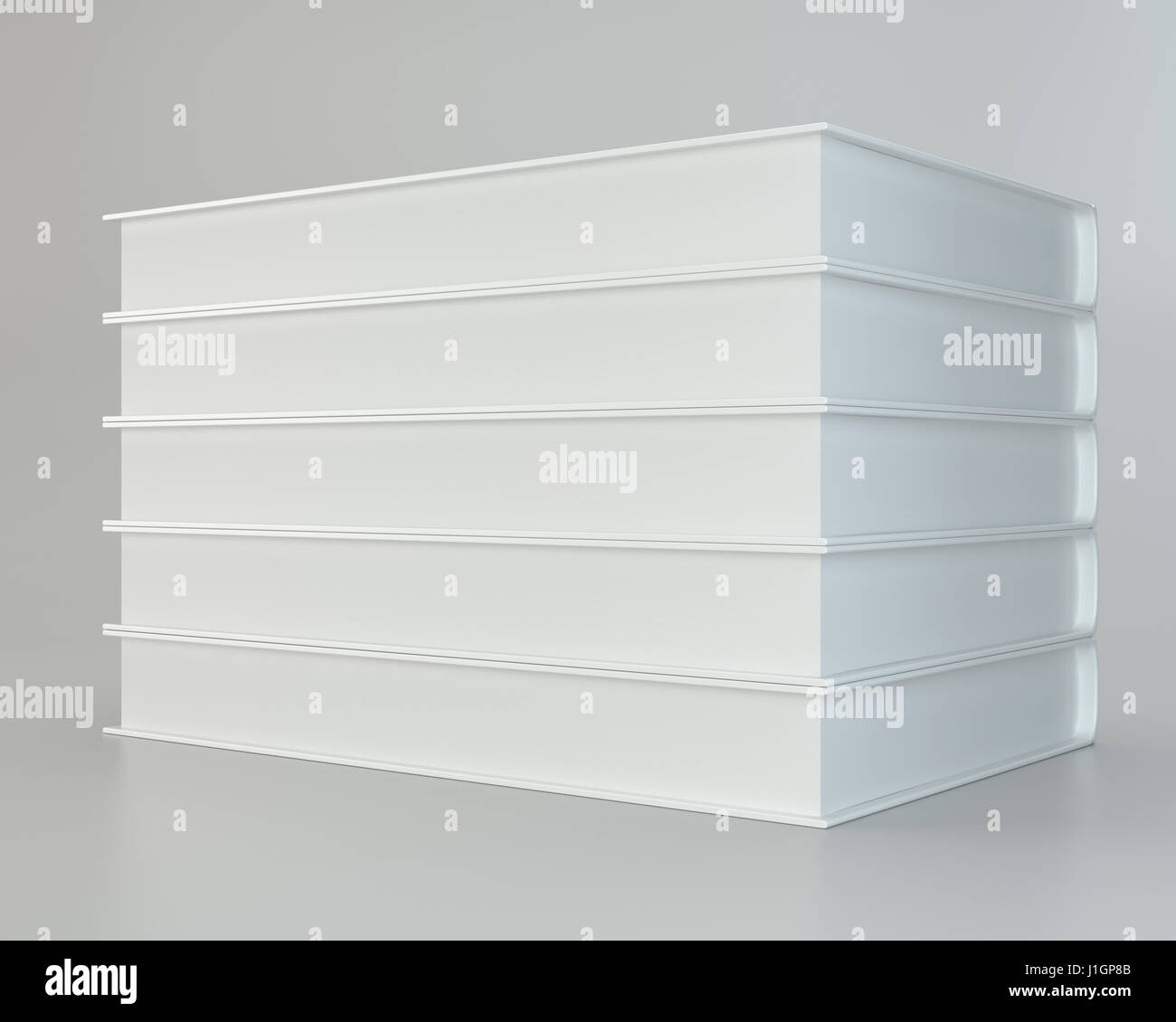 white stack of books on gray background. 3d rendering Stock Photo - Alamy