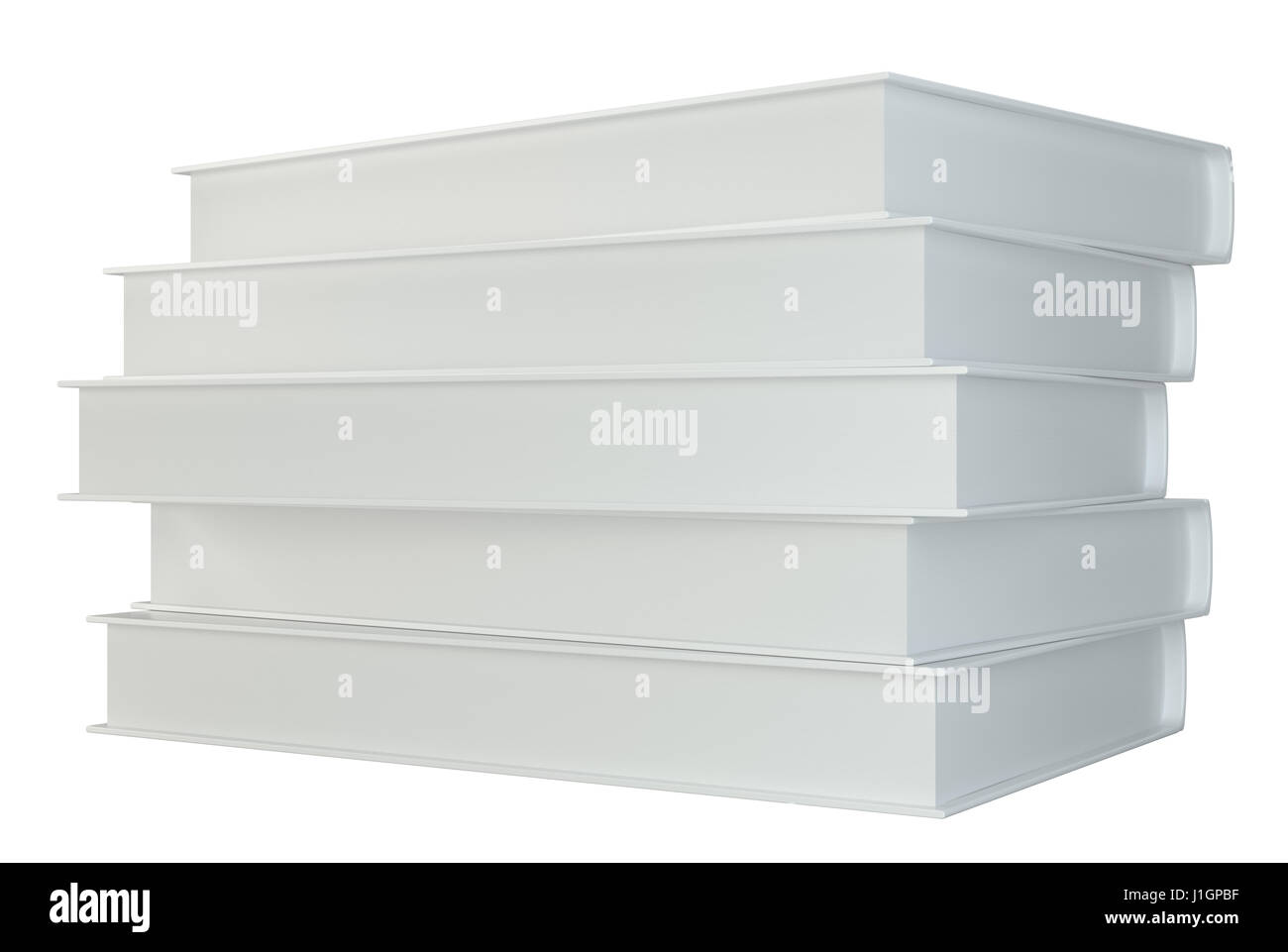 white stack of books isolated on white background. 3d rendering Stock ...