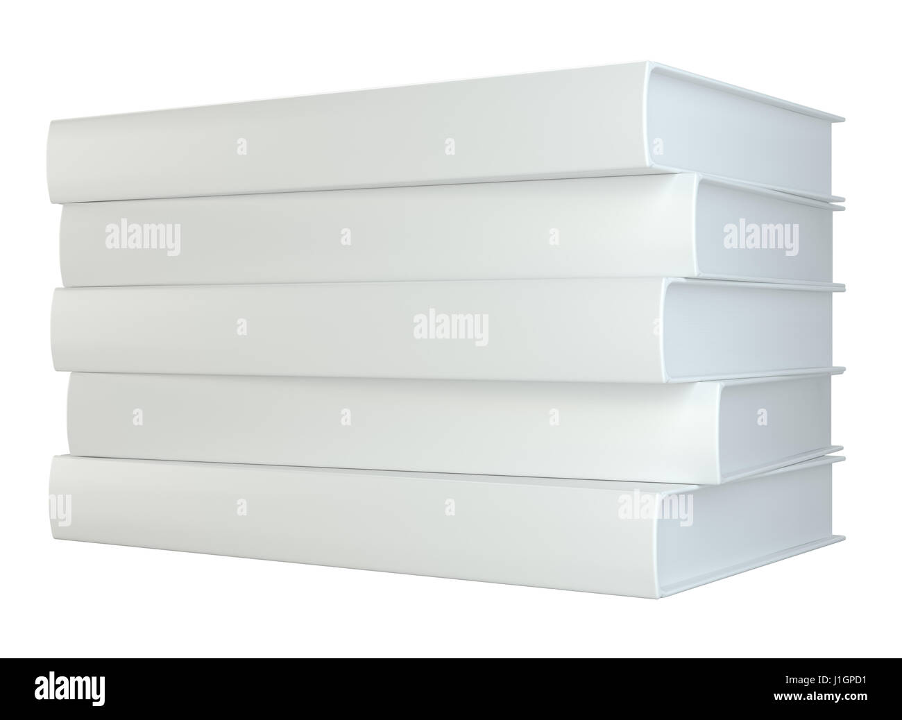 white stack of books isolated on white background. 3d rendering Stock ...