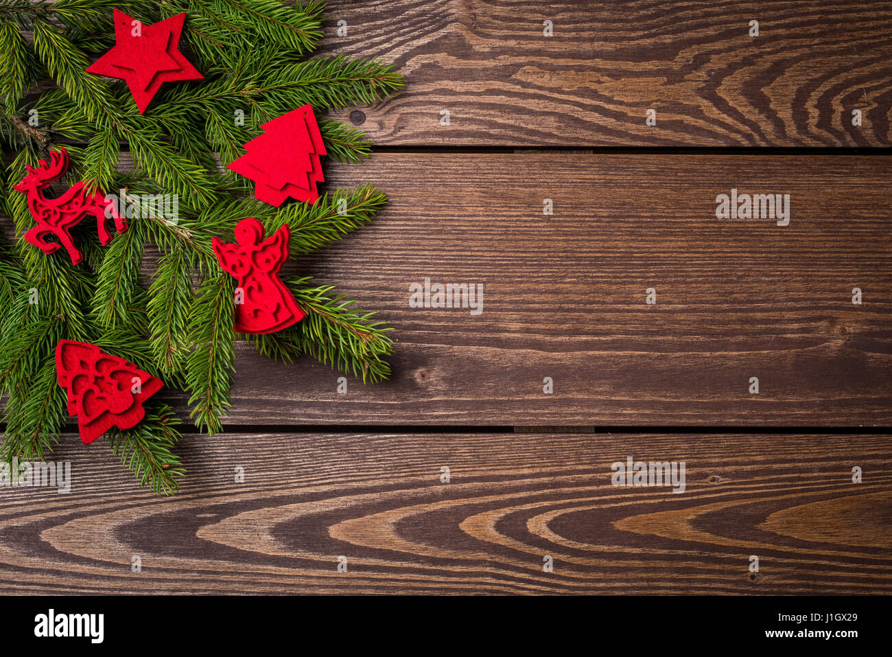 Christmas background with tree and decorations Stock Photo - Alamy