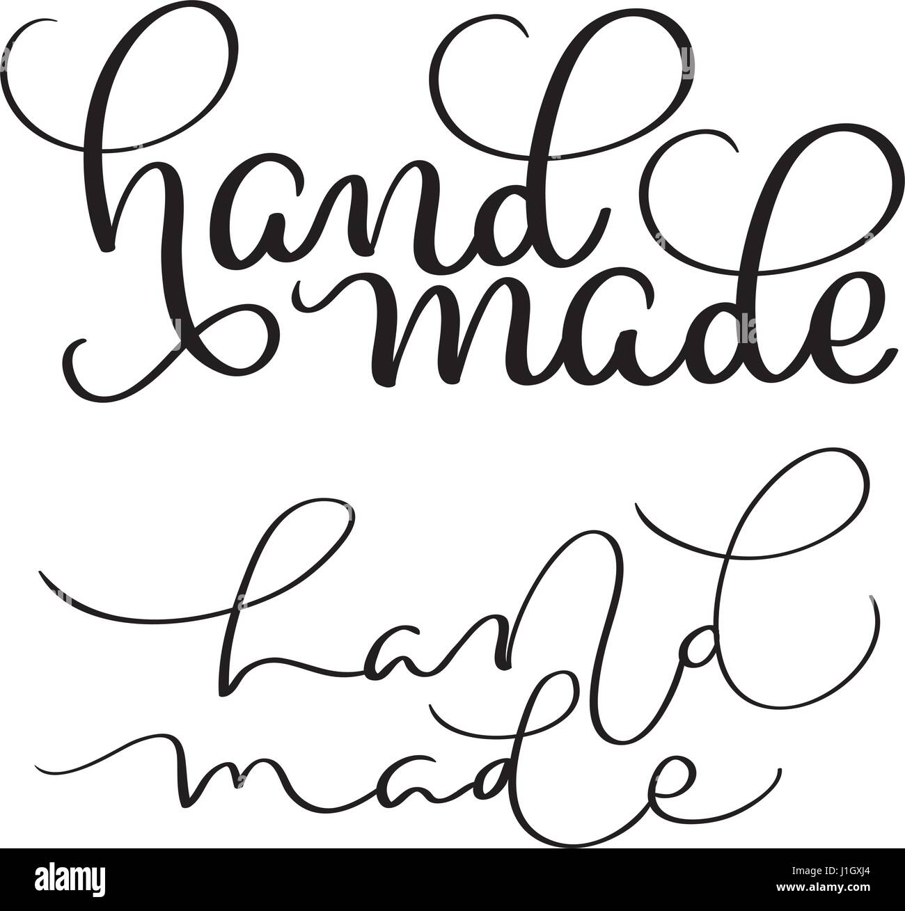 set of text hand made on white background. Vintage Calligraphy ...