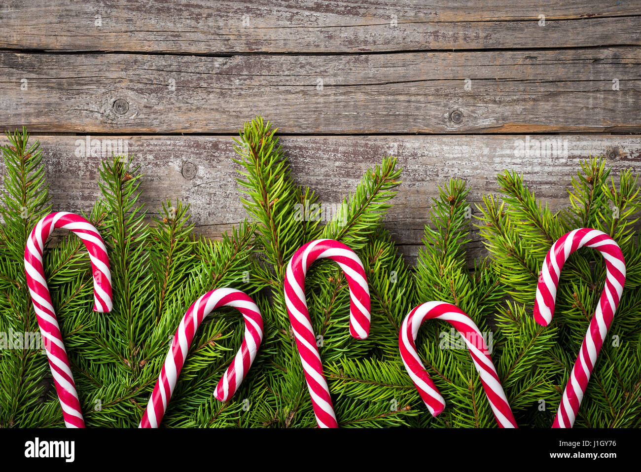 Christmas background with candy canes Stock Photo - Alamy