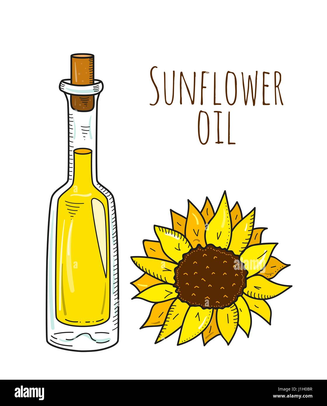 Sunflower cooking oil yellow Stock Vector Images - Alamy