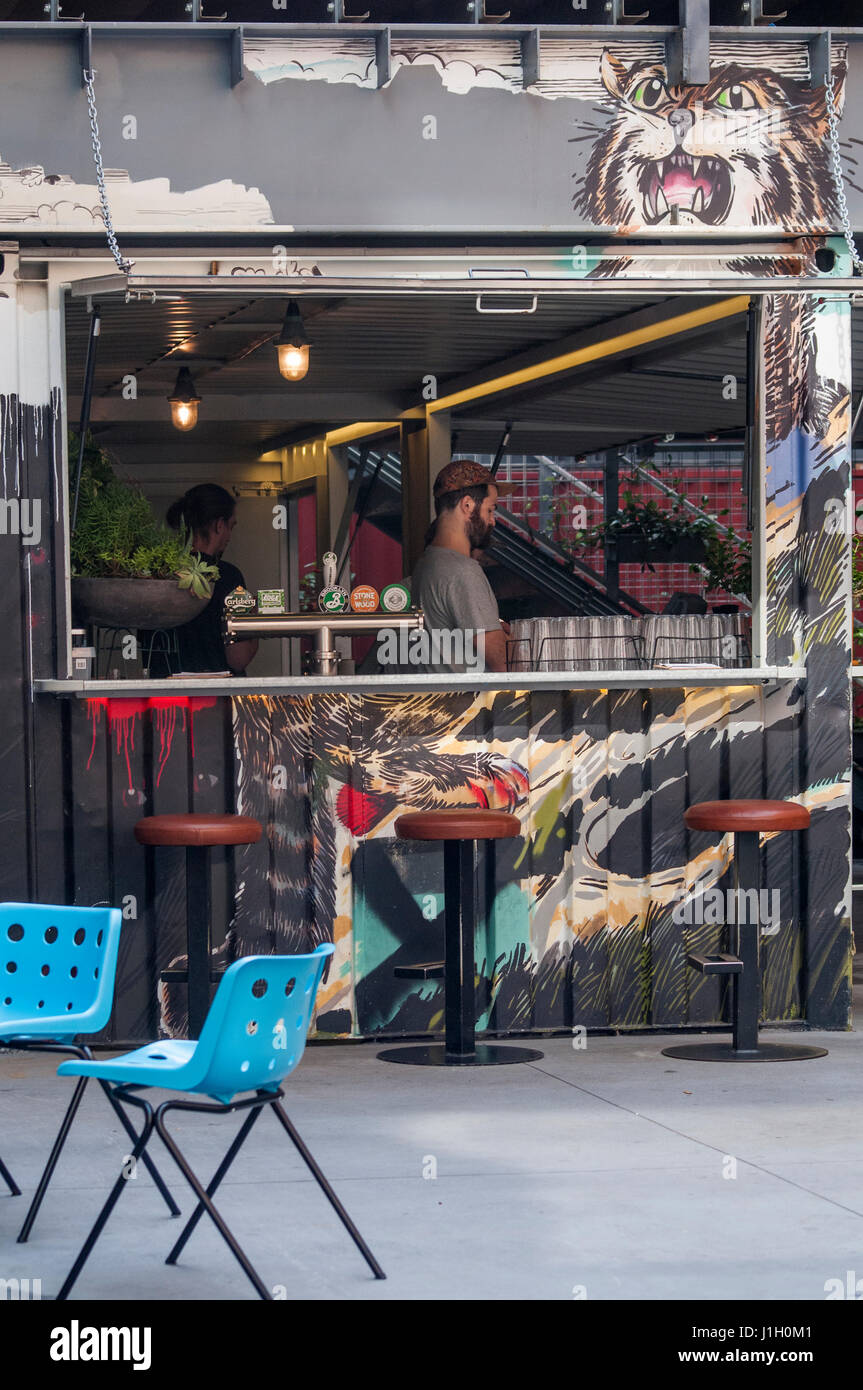 White Hart Bar created around a shipping container housed in a dead-end ...