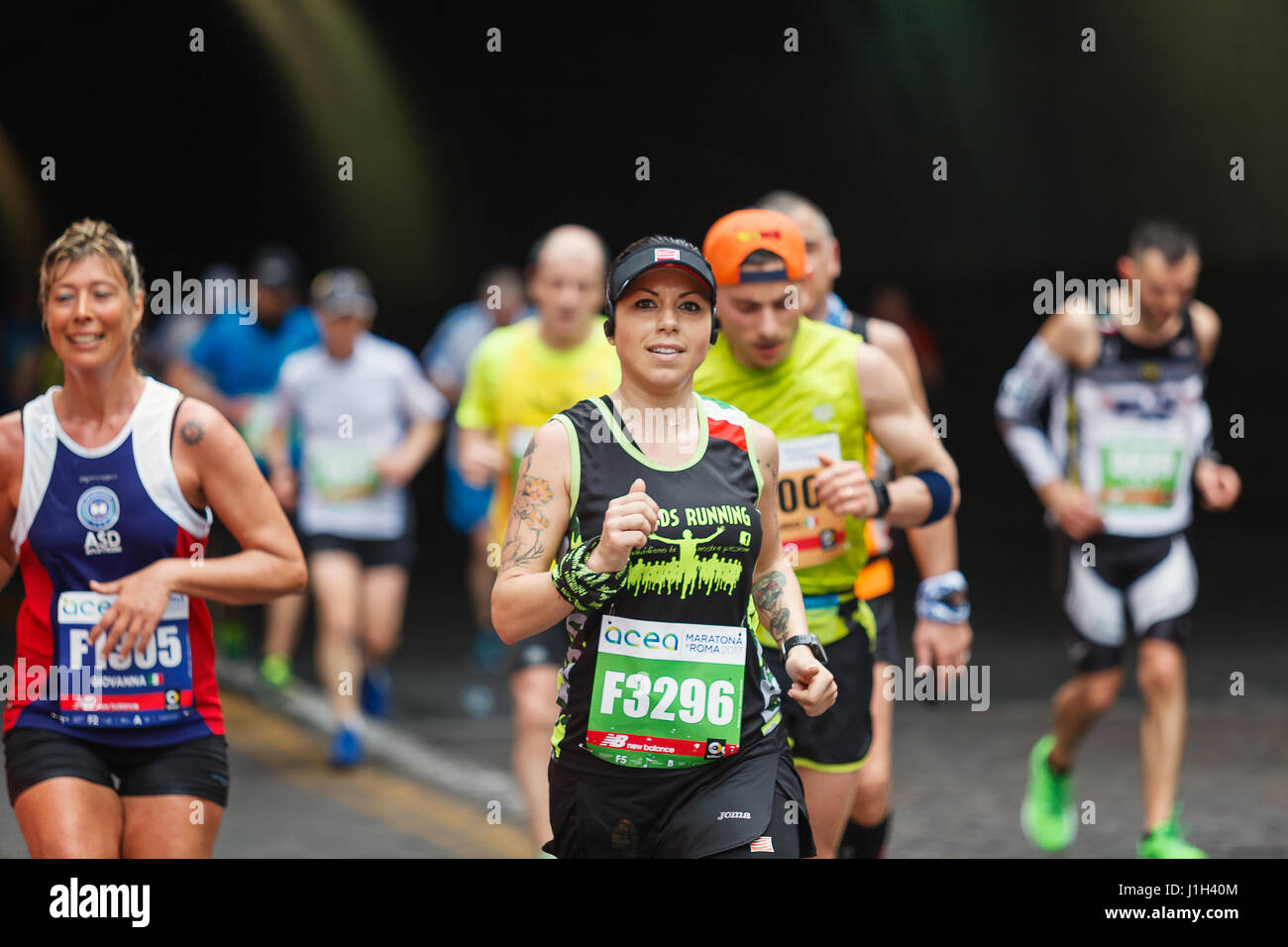 Rome, Italy - April 2nd, 2017: Athletes of the 23rd Rome Marathon to ...