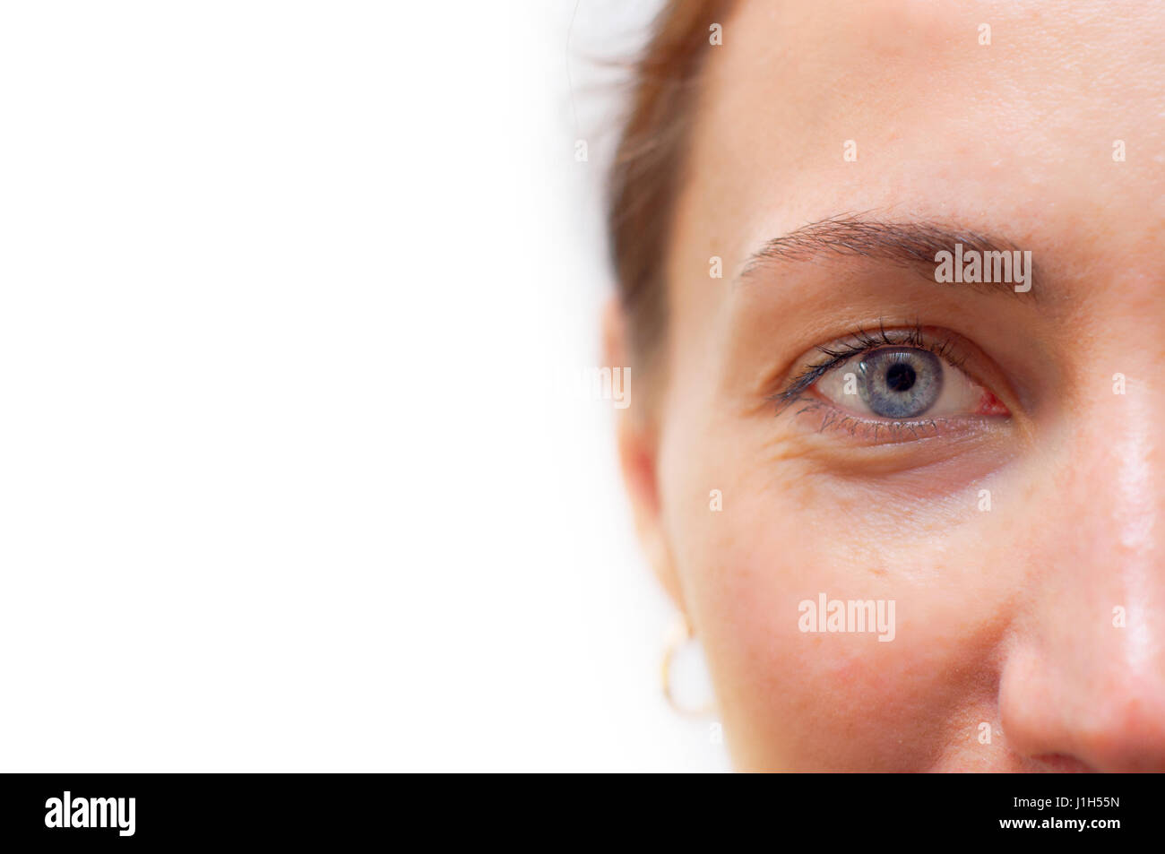 Beautiful eye close up. Isolated on white background Stock Photo - Alamy