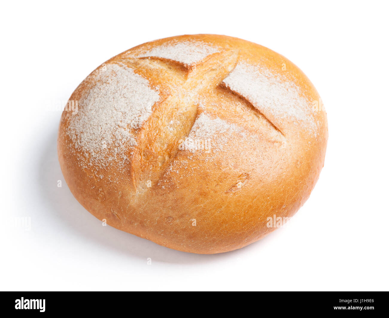 Round bread isolated on white background Stock Photo - Alamy