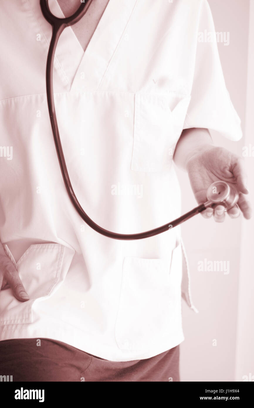 Doctors medical stethoscope heart rate monitoring equipment to listen ...