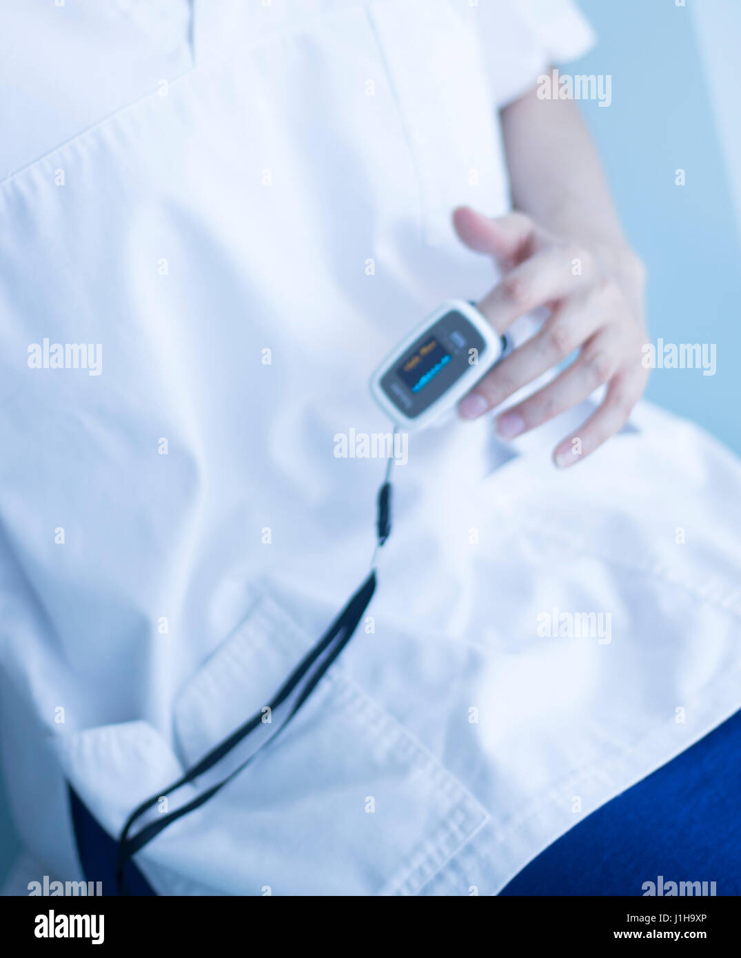 Blood pressure finger resting pulse monitor used to take heart rate and ...