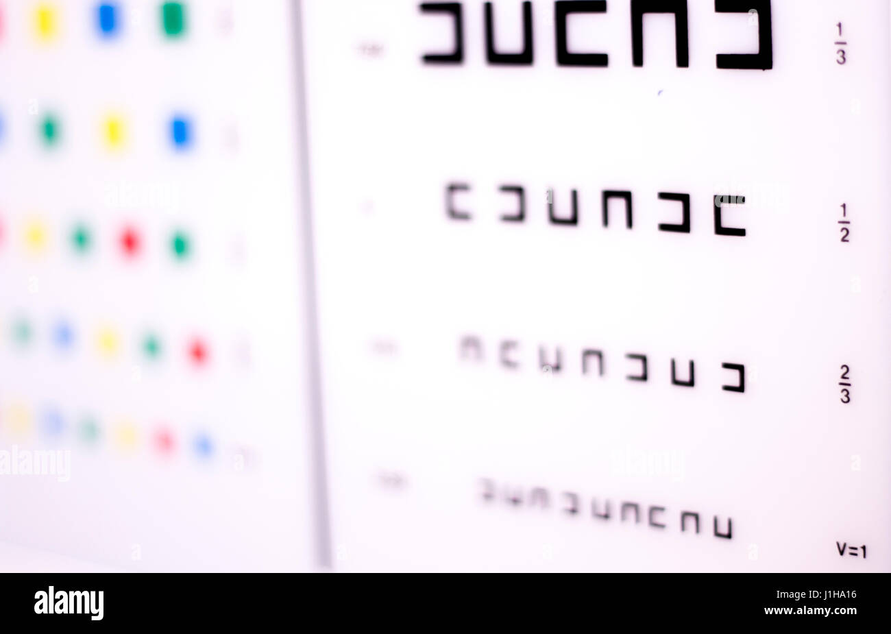 Opticians ophthalmology and optometry eye test chart to test sight and ...