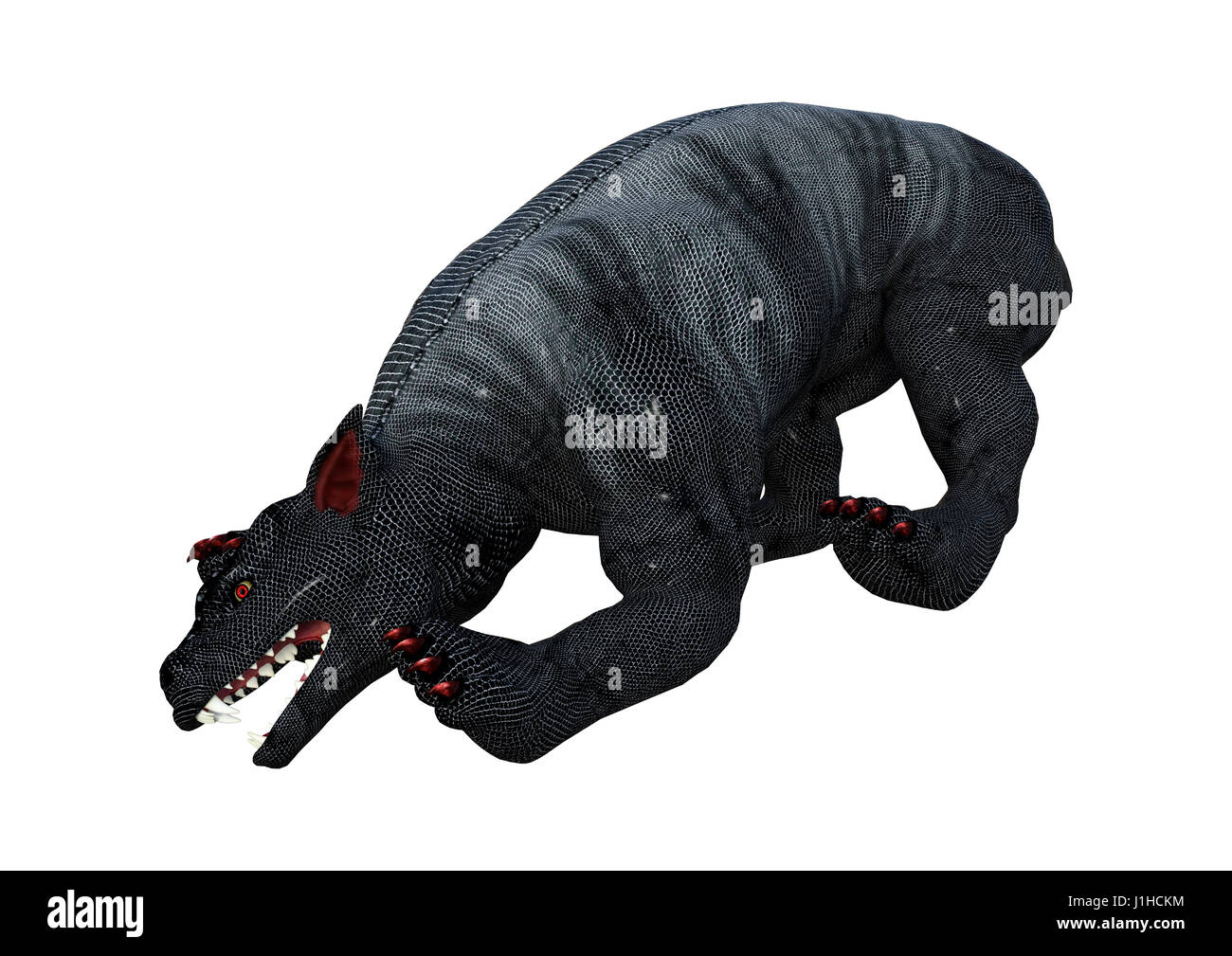 3D rendering of a fantasy gargoyle hound isolated on white background ...