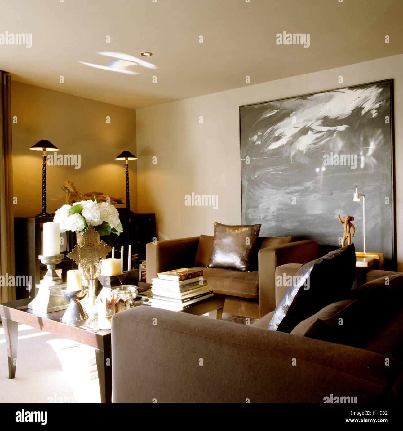 Contemporary style living room Stock Photo - Alamy