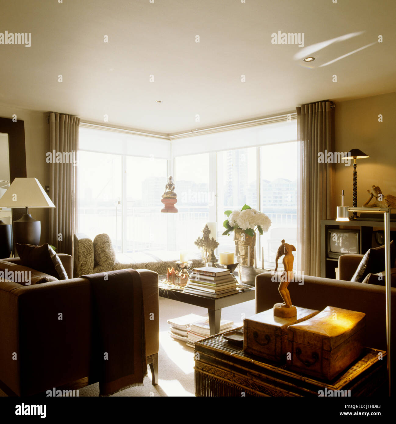 Contemporary style living room Stock Photo - Alamy