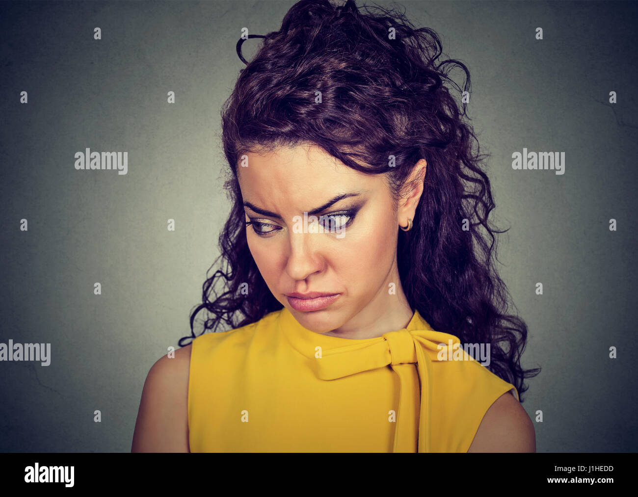 Sad Woman Looking Down