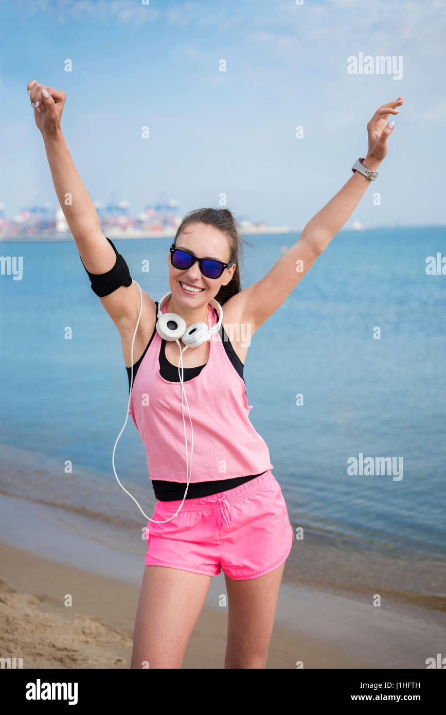 Woman victory rear hi-res stock photography and images - Alamy