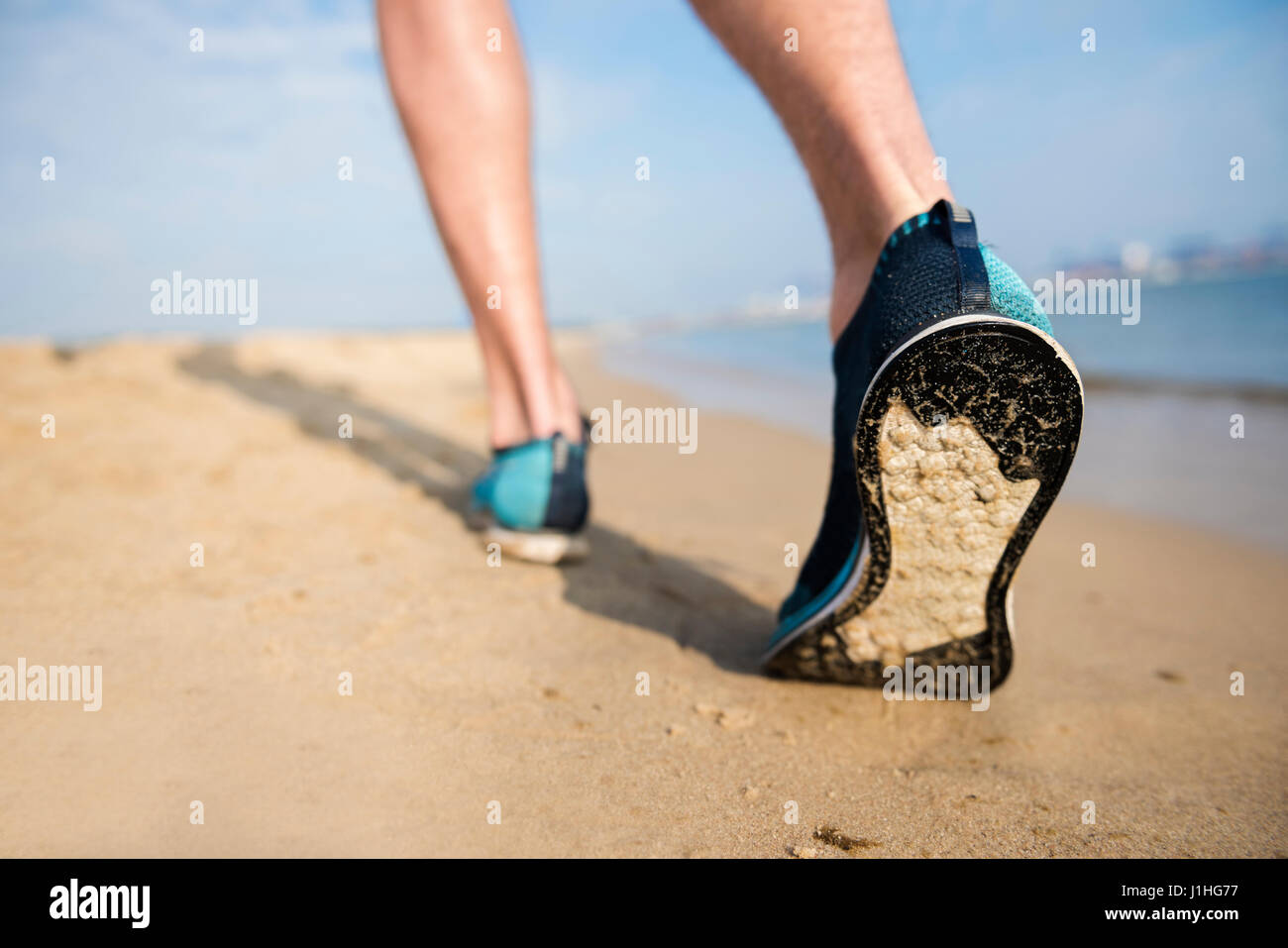 Low angle view of human foot Stock Photo - Alamy