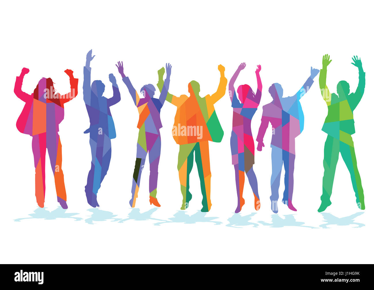 Cheerful people celebrating success Cut Out Stock Images & Pictures - Alamy