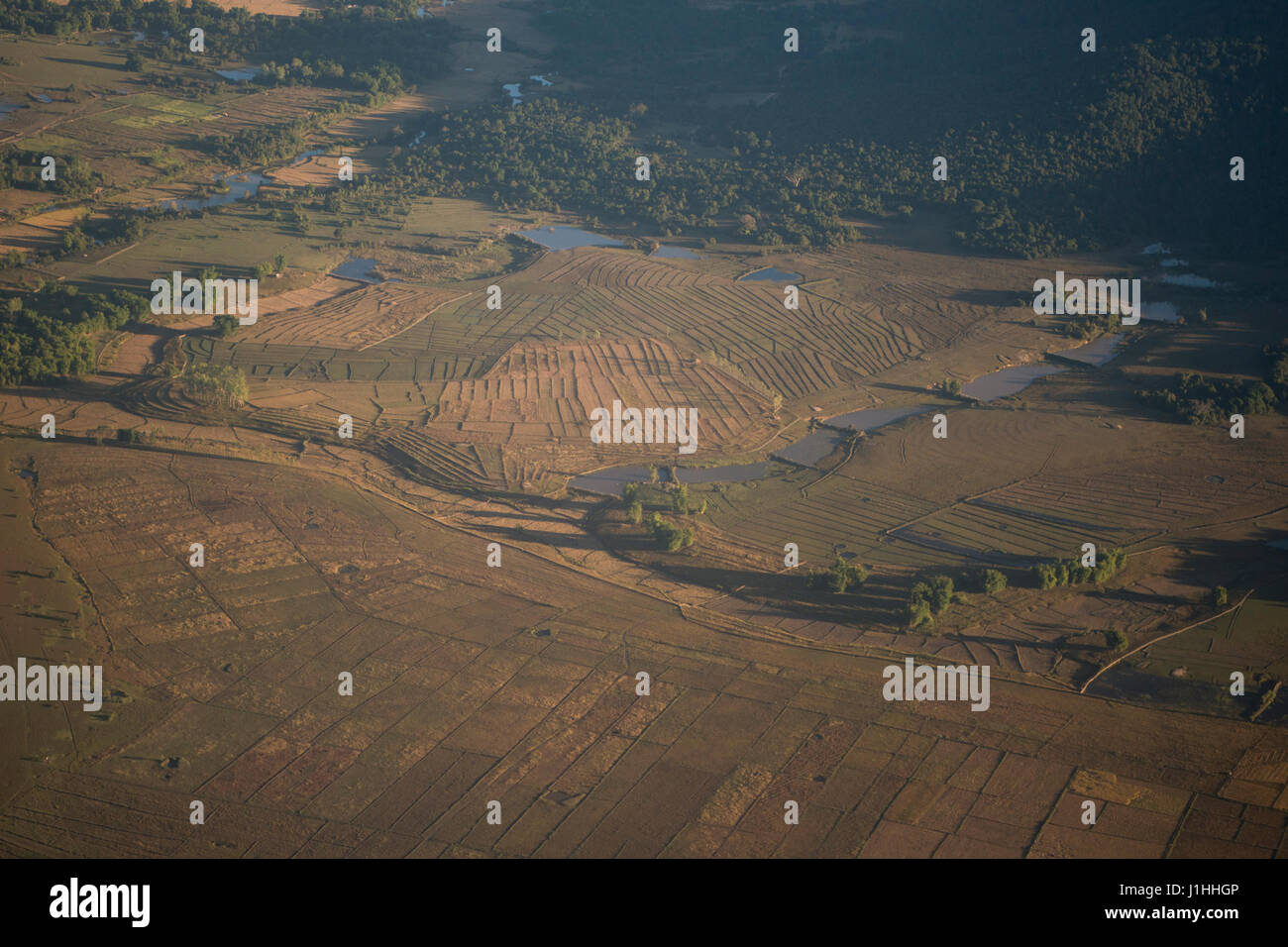 the landscape near the town of Phonsavan in the province Xieng Khuang ...
