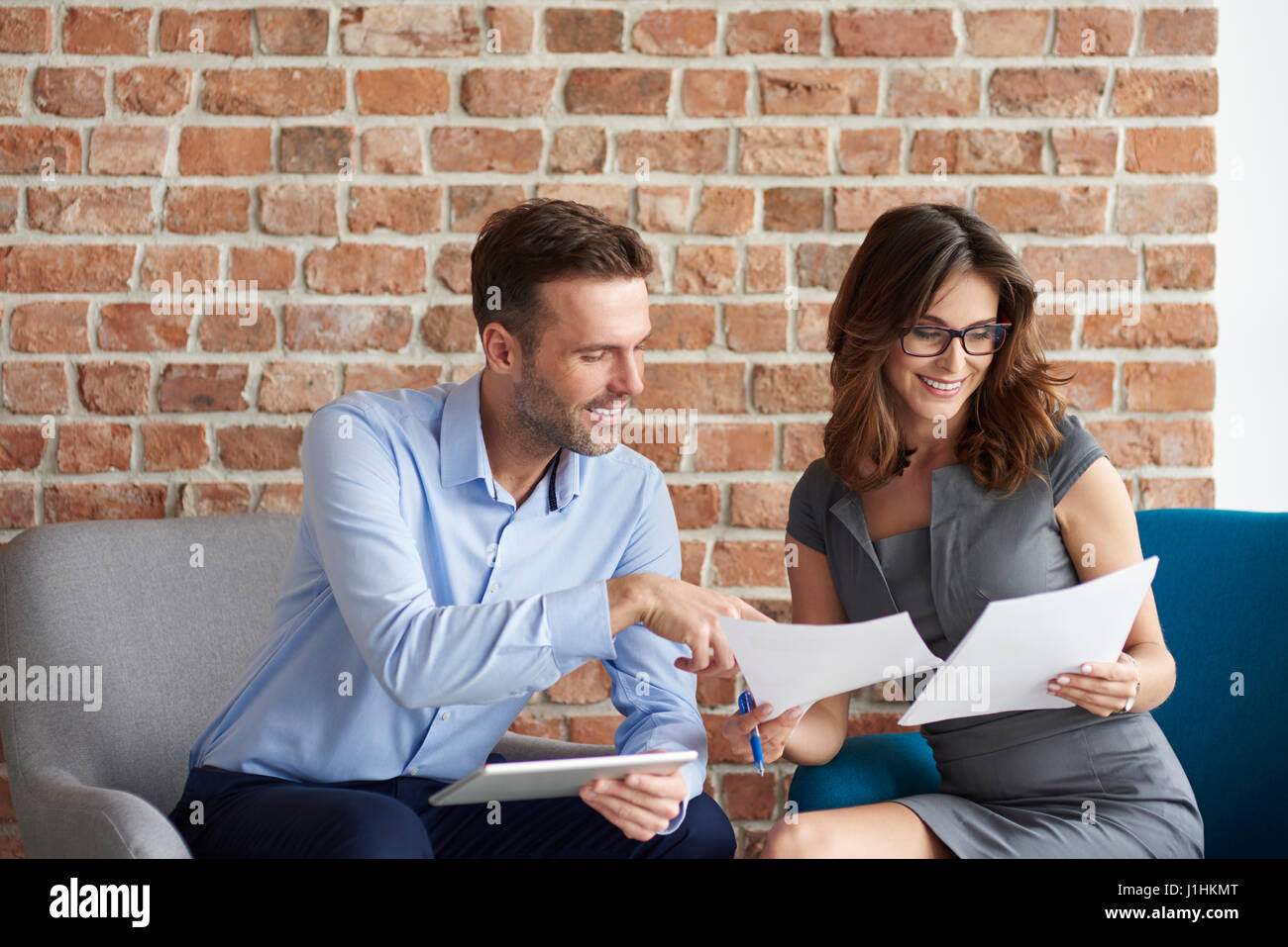 Business meeting of two business people Stock Photo - Alamy