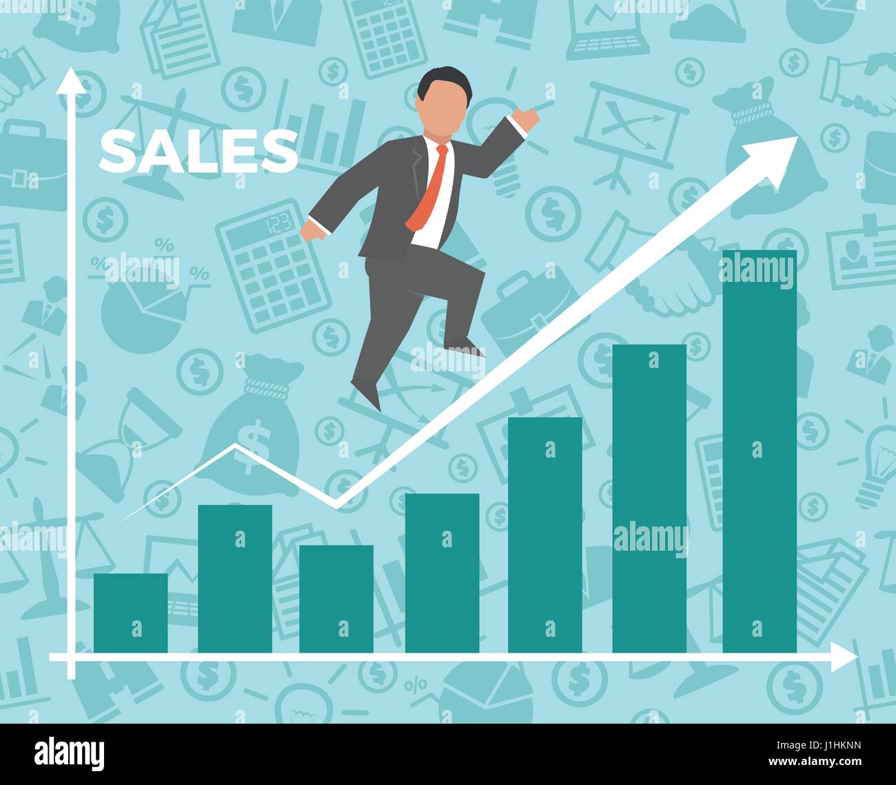 Businessman growth graph market data Stock Vector Images - Alamy